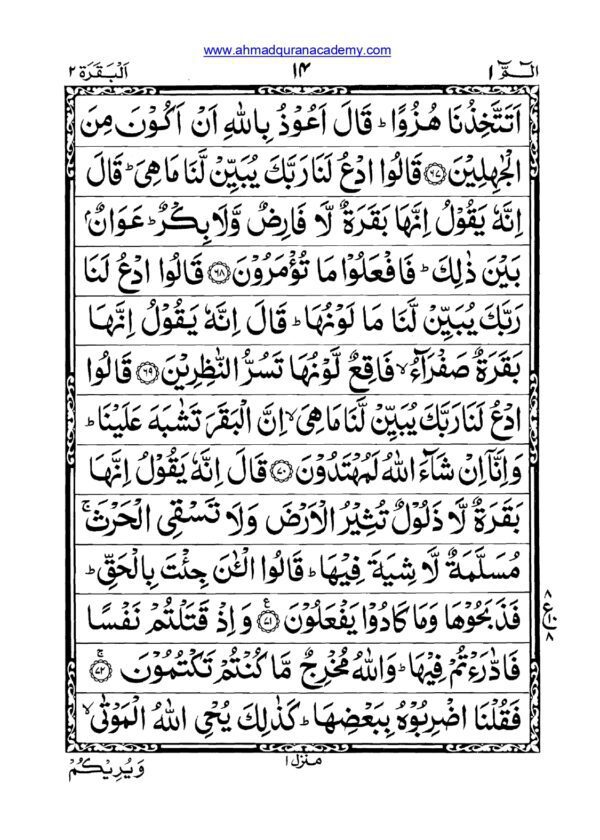 Quran Para 1 with Translation, Tafsir, Audio & PDF - Ahmad Quran Academy